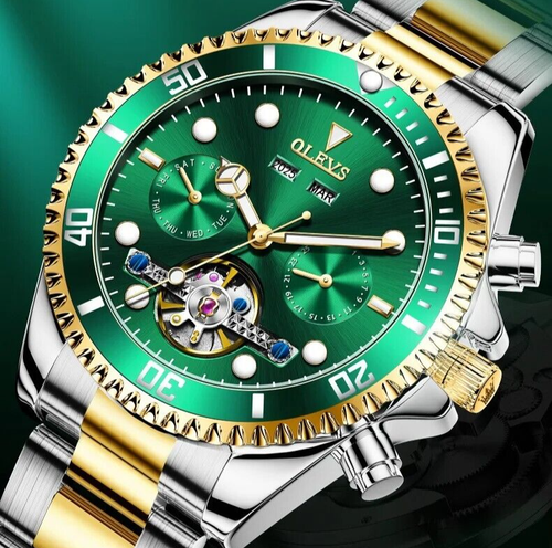 Automatic Mechanical Waterproof OLEVS Luxury Watch Date Men's Men Strap ...