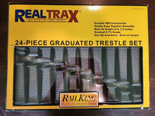 MTH RailKing RealTrax, 40-1033, 24-Piece Graduated Trestle System, O ...