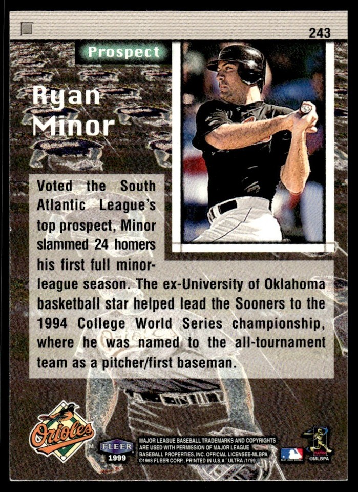 1999 Fleer Ultra Ryan Minor Baltimore Orioles #243 | eBay