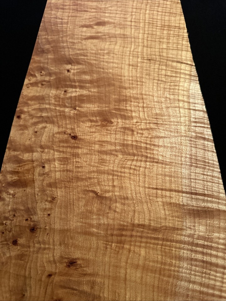 5A Fiddleback Maple, 20 1/4” Long, 7 3/4” To 9 7/8” Widest, 1 3/4 ...