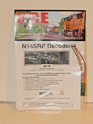 NCE #132 N14SRP DCC Decoder for N and HO engines w/8-Pin NMRA Plug NEW ...