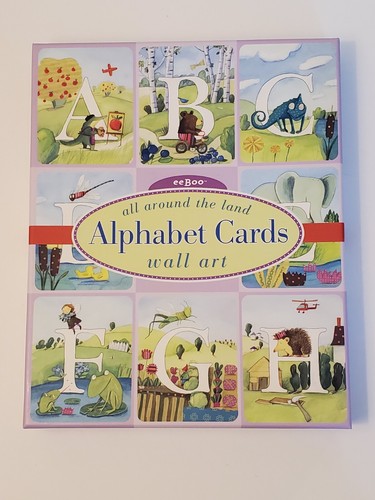 eeBoo Alphabet Cards Wall Art All Around The Land 8×10 Complete Set A-Z ...