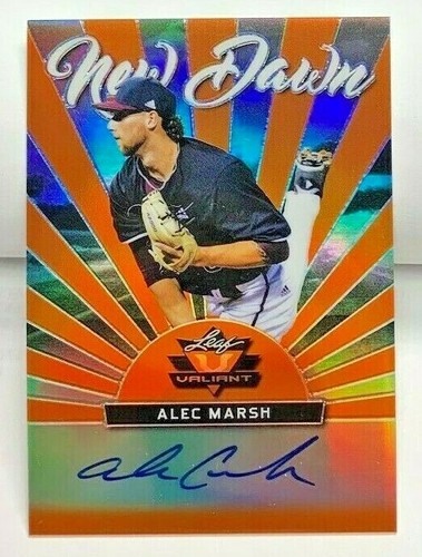 Alec Marsh 2019 Leaf Valiant ORANGE Prismatic Autograph Auto #'d 35/35 ...