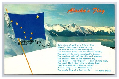 Postcard: AK Alaska's Flag, 49th State, Marie Drake, #4, Alaska ...
