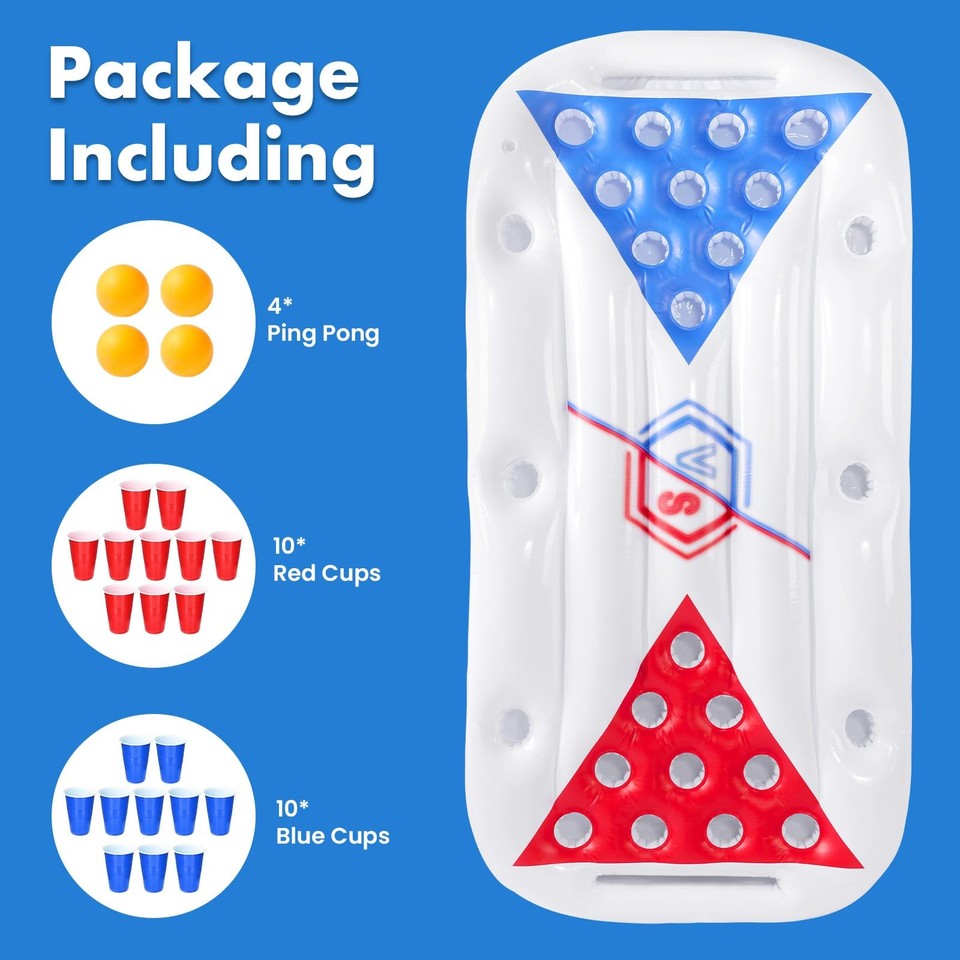 Pool Games for Adults with Family 6FT Floating Pool Table Toss Water ...