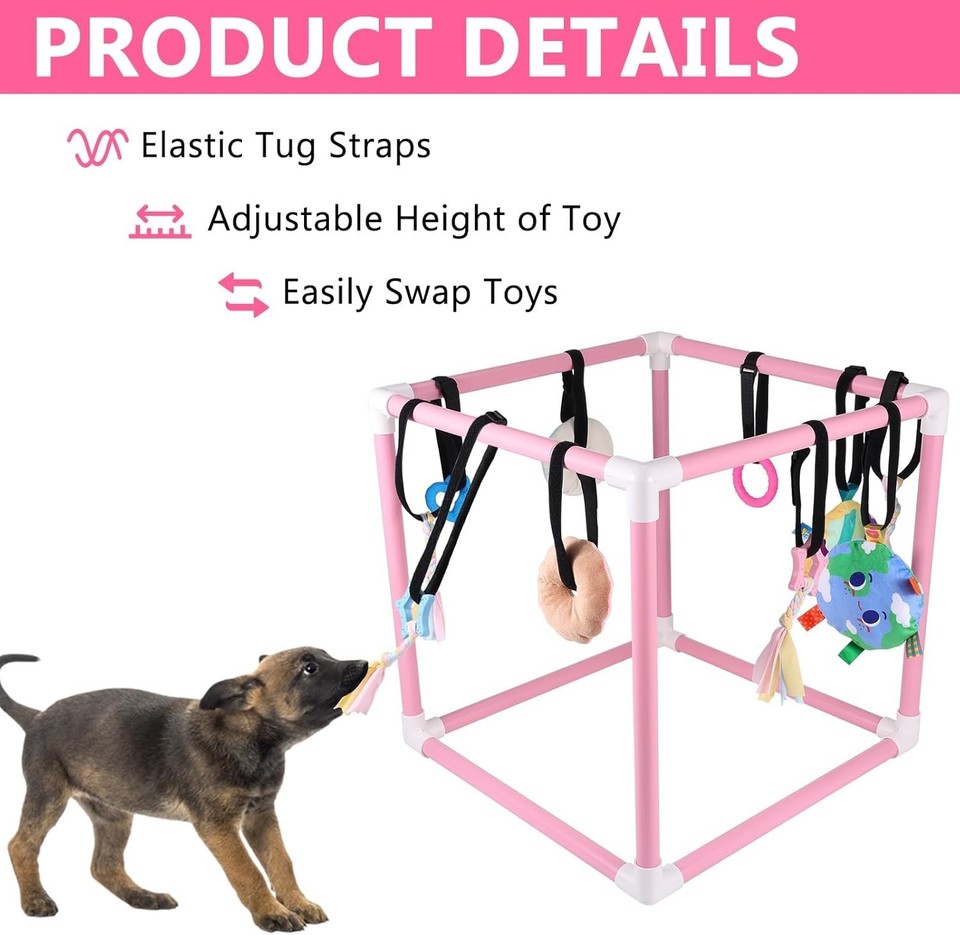 Puppy Play Gym with 10 Hanging Toys for Small Dogs Indoor Jungle ...