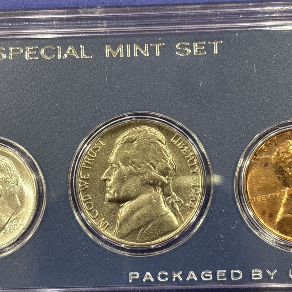 1964–P US MINT COIN SET 90% SILVER, UNCIRCULATED, CASE + Box not sms ...