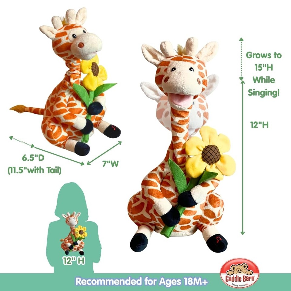 Cuddle Barn - Gerry | Giraffe Animated Stuffed Animal Plush, Neck Grows ...