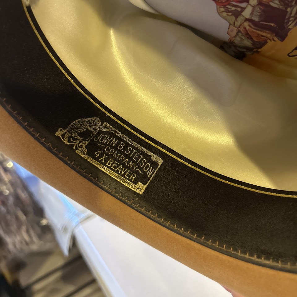 VTG Stetson XXXX Beaver, Leather Band, JBS Pin, Perfect Condition. Sz 7 ...