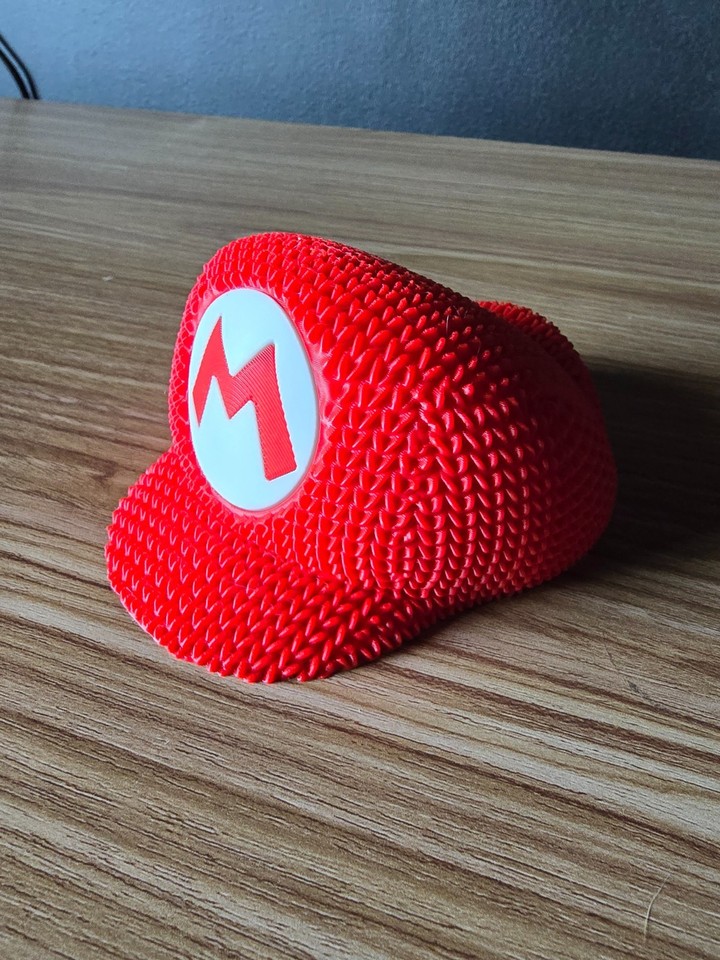 3D Printed Knitted Style Red Cap Figure – Handmade Retro Gaming ...