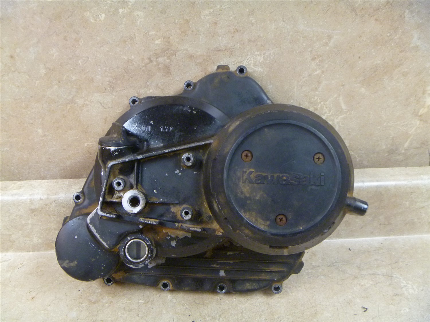 Kawasaki 300 KLF BAYOU KLF300-B1 Used Engine Right Clutch Cover 1988 # ...