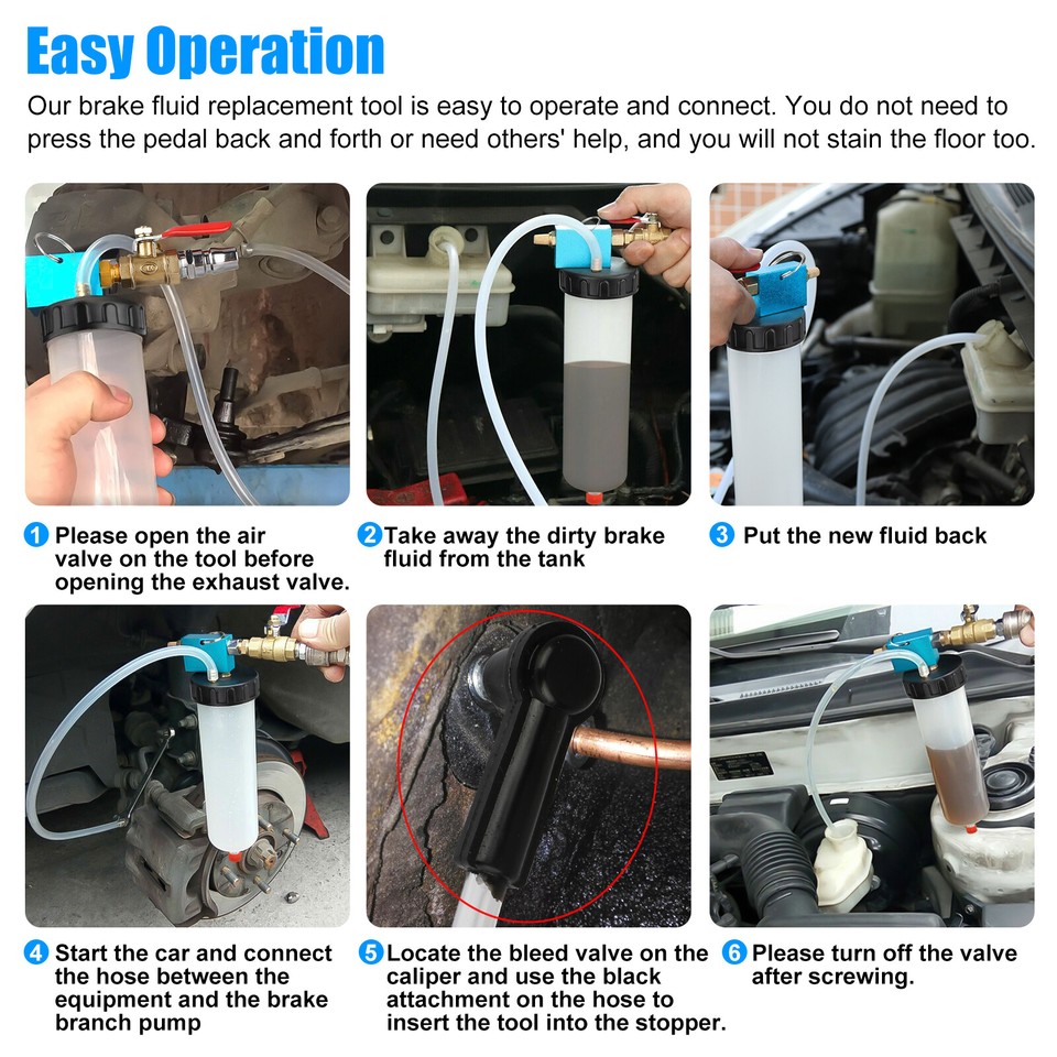 Car Vehicle Vacuum Brake Bleeder Tank Fluid Oil Change Pump Equipment ...