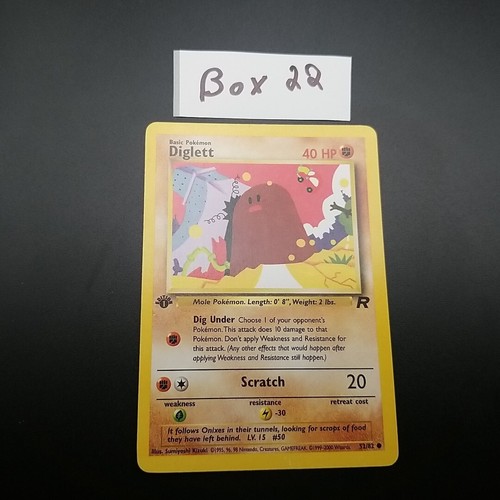 Diglett 52/82 - 1ST EDITION - TEAM ROCKET - VINTAGE WOTC POKEMON CARD ...