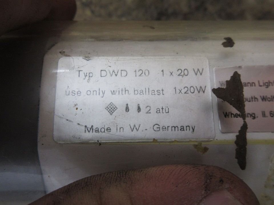 WALDMANN FLUORESCENT LAMP WORK LIGHT DWD 120 1X20W HARDINGE CHNC1 CNC ...