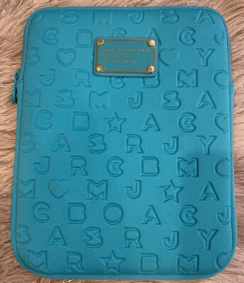 Authentic Marc By Marc Jacobs Neoprene Embossed Teal Blue Tablet Case ...
