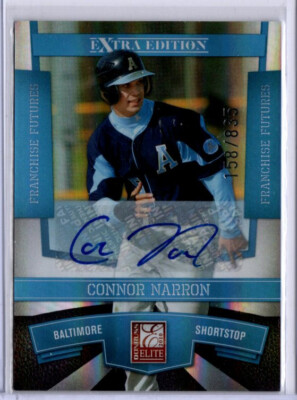 2010 Donruss Elite Baseball Extra Edition Connor Narron ROOKIE AUTO 158 ...