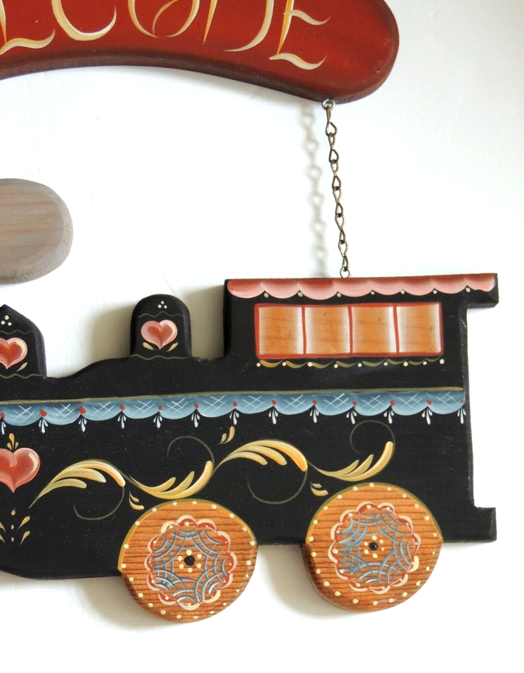 Vintage Simply Toled Inc Train Welcome Sign Hand Painted Steam ...