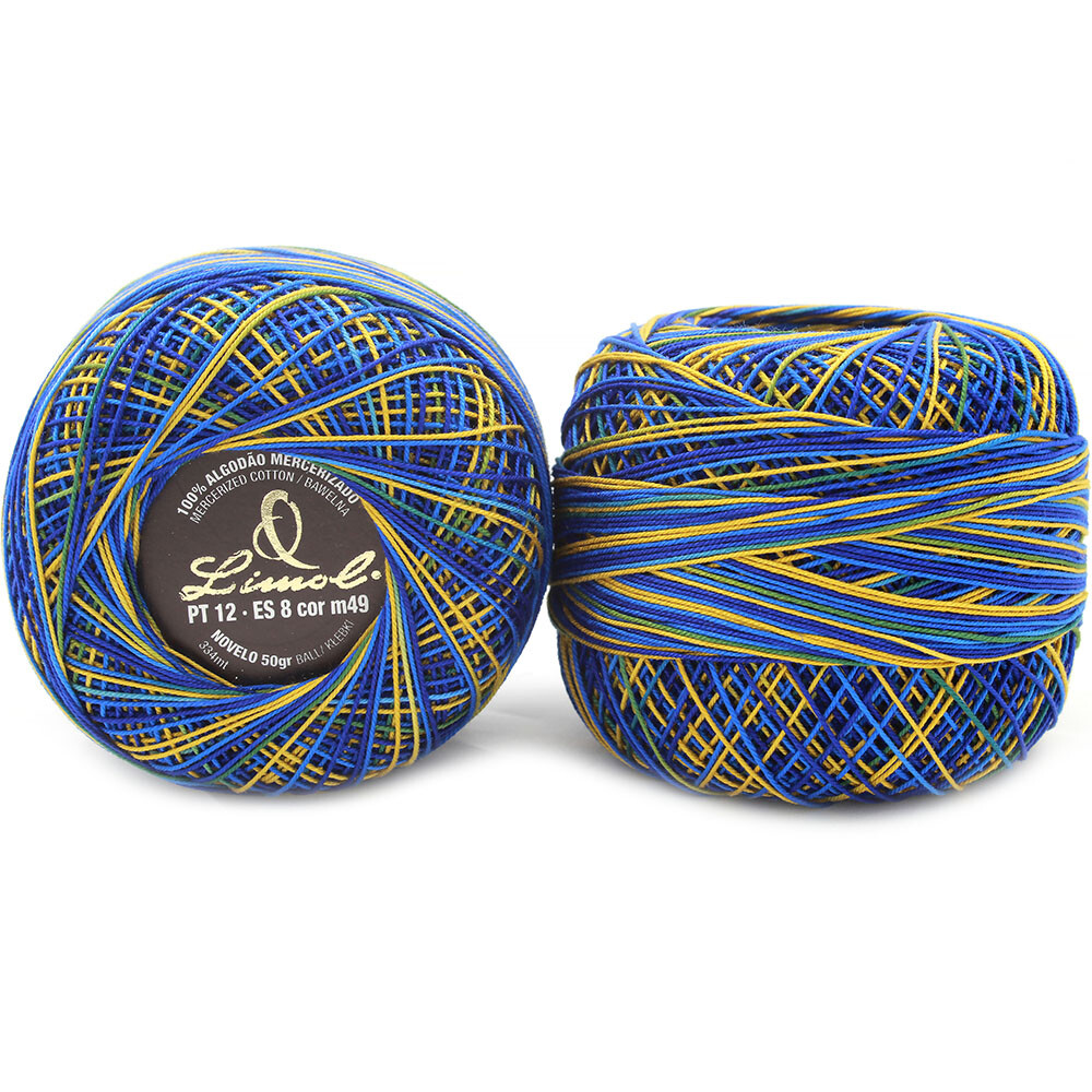 Limol Size 12 Multicolor 50 Grs 100% Mercerized Crochet Thread Cotton ...
