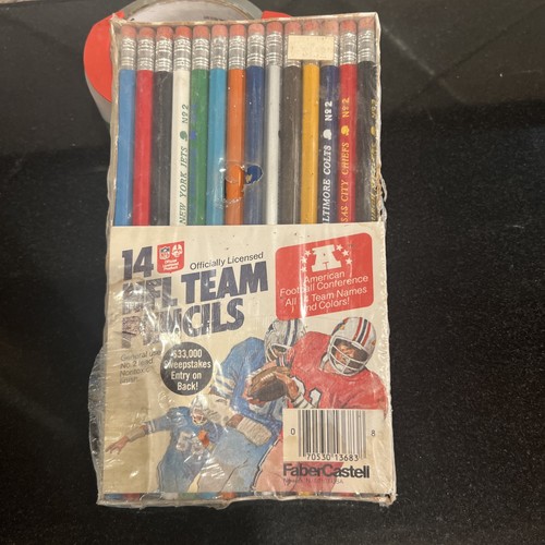 Vintage NFL 14 Team Pencils No. 2 FaberCastell Complete Set New Sealed ...