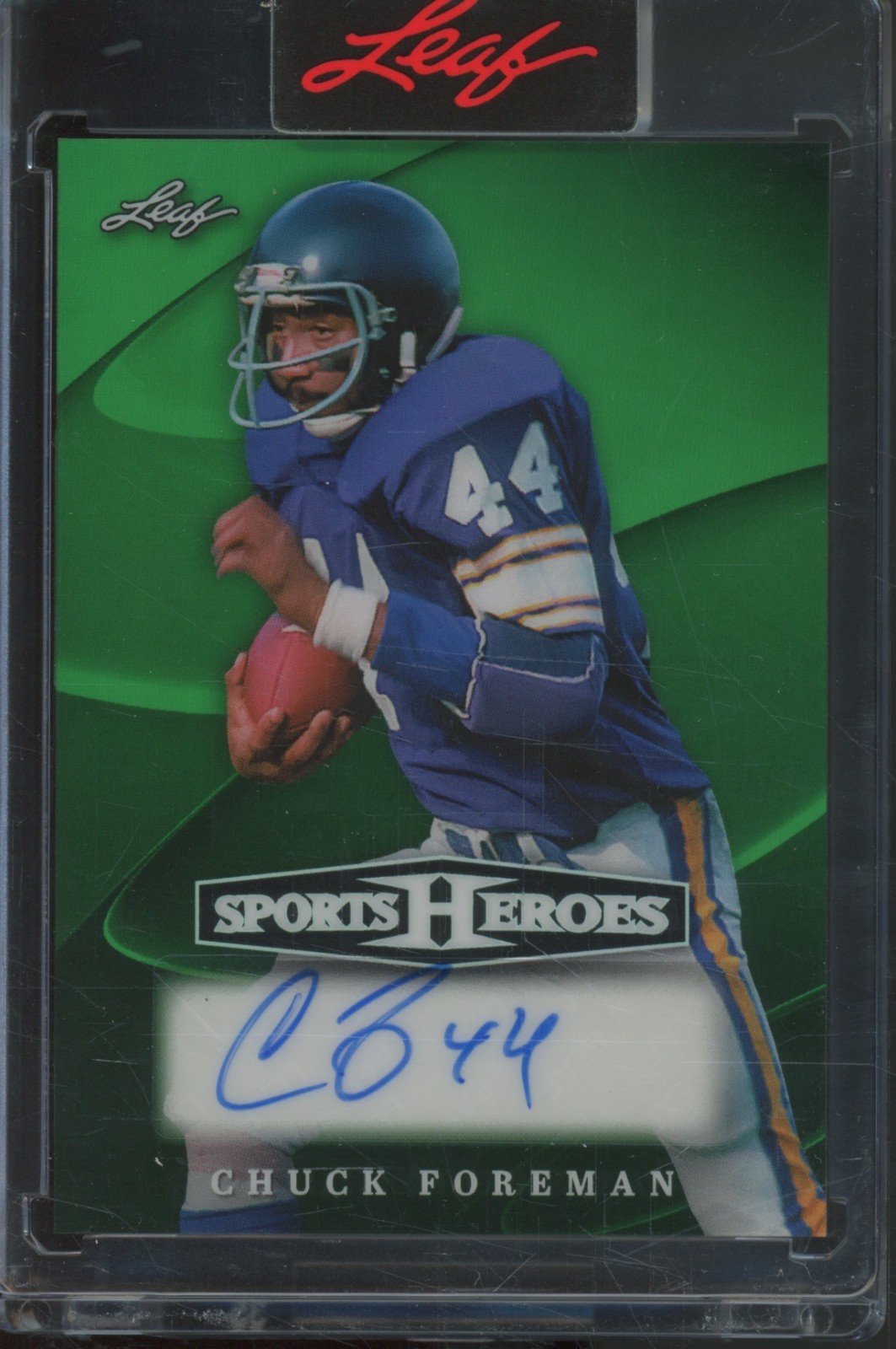 2026 Leaf Sports Heroes Prismatic Green Chuck Foreman 1/7 Auto ...