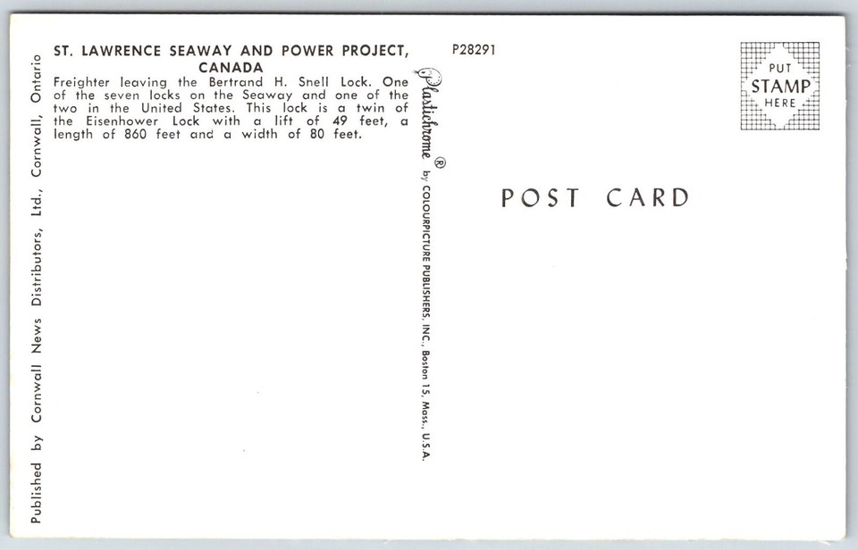 Vintage Postcard - Freighter Redfern Montreal - Bertrand Snell Lock | eBay