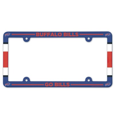 BUFFALO BILLS GO BILLS 6"x12" PLASTIC LICENSE PLATE FRAME NEW WINCRAFT ...