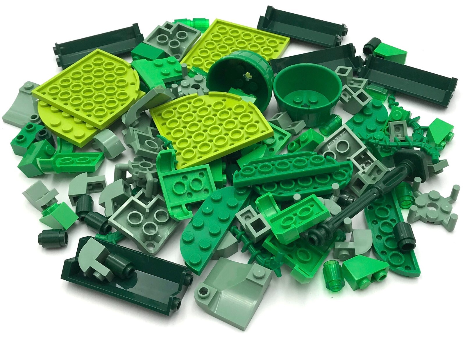 Lego Lot of New Green Plates Corner Inverted Bucket Bricks Blocks Parts ...