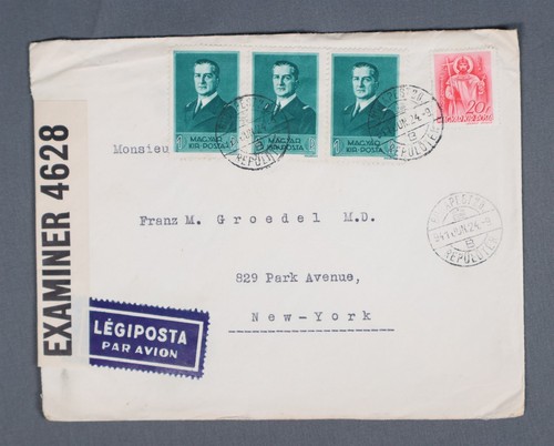 Mayfairstamps Hungary 1941 to New York Censored WWII Airmail Cover aas ...