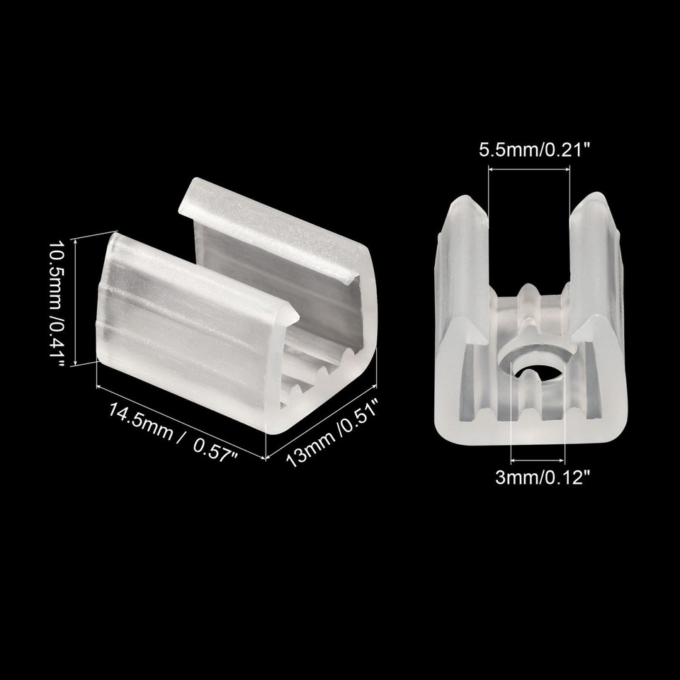 100pcs LED Neon Mounting Clips Fixing Clamp Holder Fit 8mm Strip ...