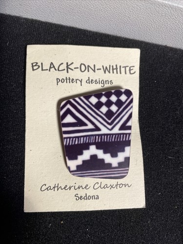 Black - On-White Pottery Design Pin / BroochCatherine Claxton Sedona 1. ...