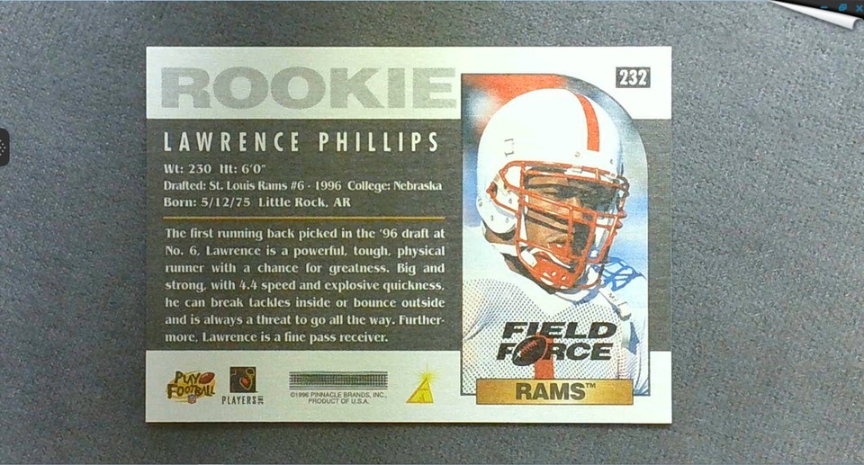 1996 Score Field Force #232 Lawrence Phillips Rams | eBay