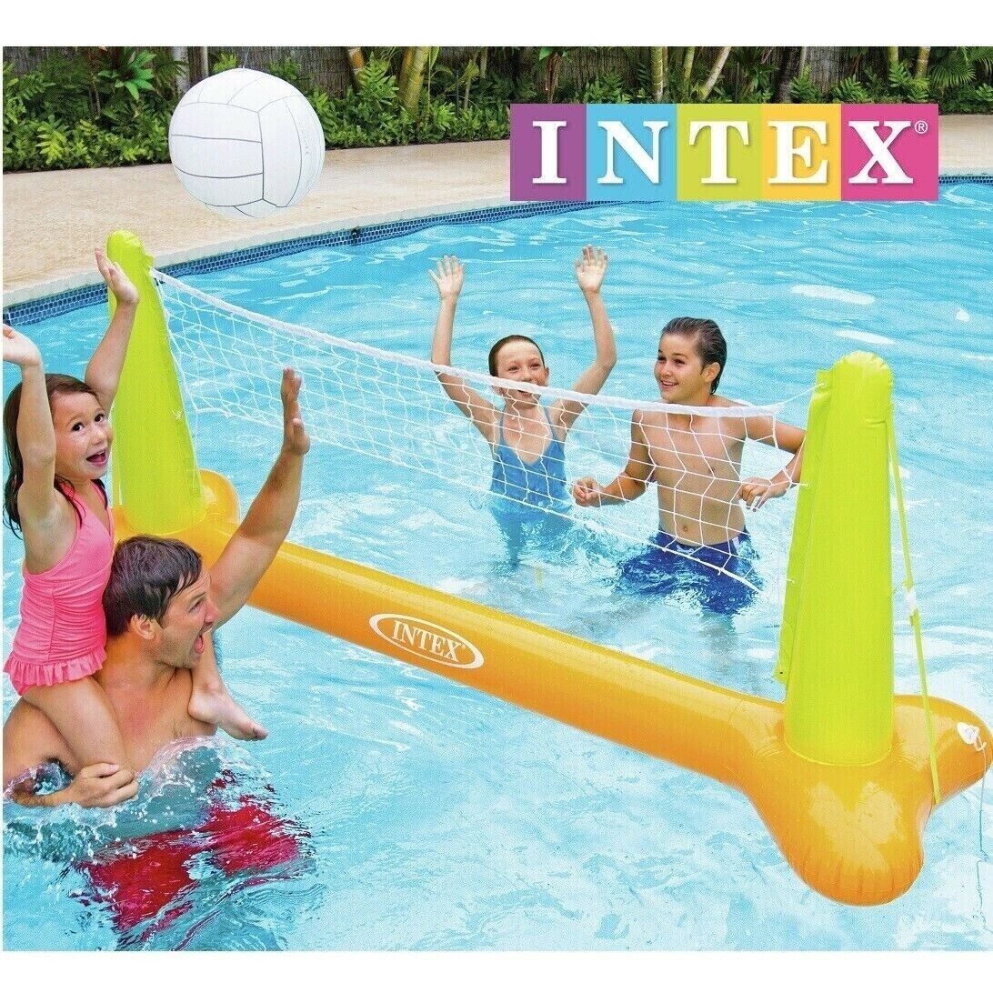Intex Pool Volleyball Set Inflatable Floating Game Ball Net Swimming ...