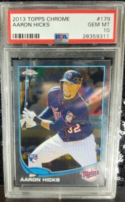 Aaron Hicks ⚾ 2013 Topps Chrome RC ROOKIE #179 PSA 10 | eBay