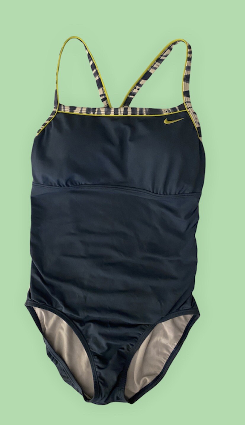 NIKE ONE PIECE BLUISH GREY BATHING SUIT SIZE 12 with … - Gem