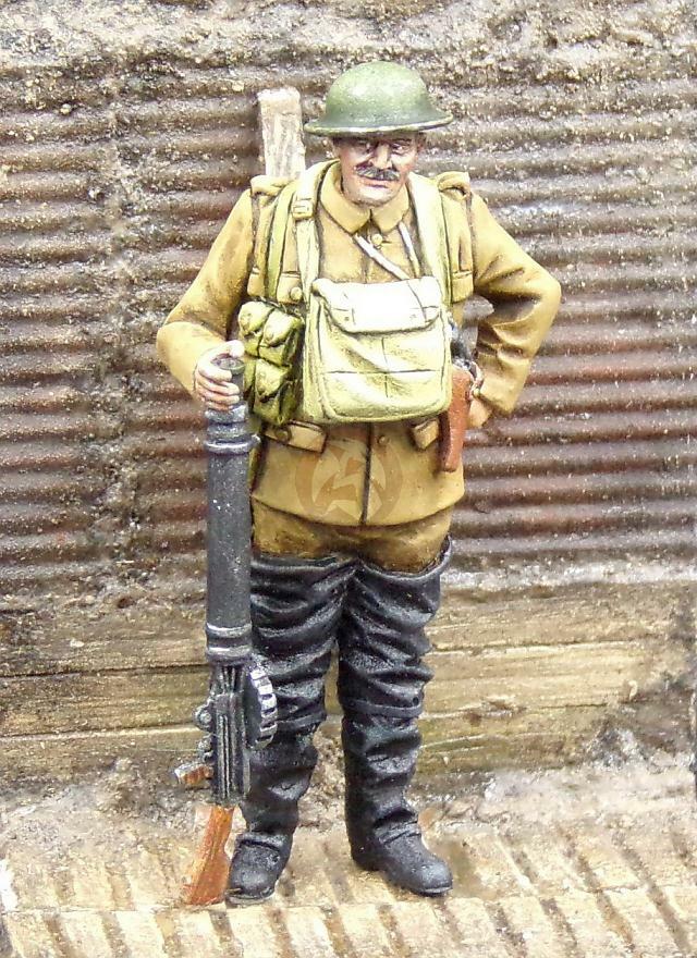 Resicast 1/35 British Lewis Machine Gunner in Rubber Trench Waders WWI ...