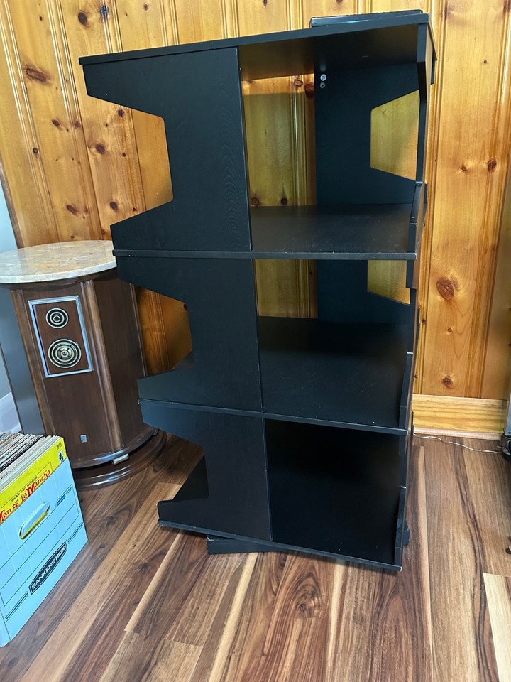 Hammacher Schlemmer Rotating LP Storage Tower/Black RECORD HOLDER ...