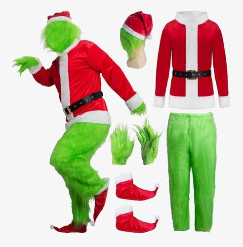 Grinch Mask Costume Adult Santa Claus Roleplay Outfit Christmas 🎄 - US ...