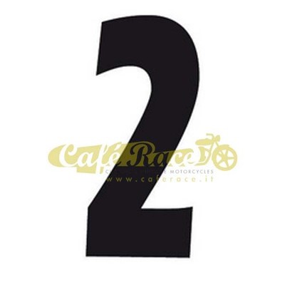Number 2 Black Table Number Plate Fairing cafe racer Tracker scrambler ...