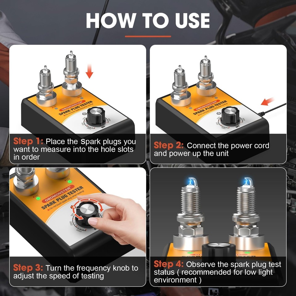 2025 Spark Plug Tester 2Holes Diagnostic Tool 12V Gasoline Car Ignition ...
