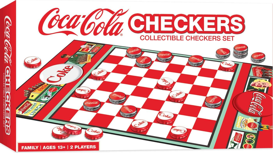 Coca-Cola Themed Checkers Set Board Game – Officially Licensed, Family ...
