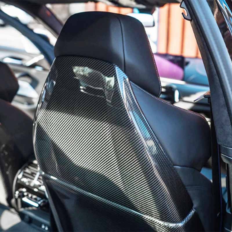100% Carbon Fiber Stick-on Bucket Seat Back Cover for BMW F90 M5 F95 ...