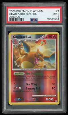 2009 POKEMON PLATINUM ARCEUS 1/99 CHARIZARD REVERSE FOIL PSA 9 ***LOW ...