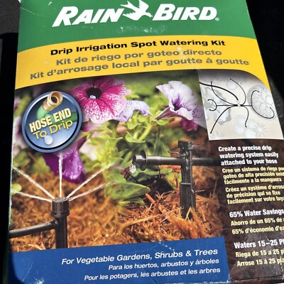Rain Bird Hose End Drip Irrigation Spot Watering Kit, Waters 15-25 ...