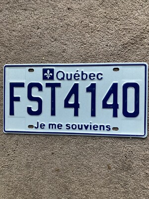 Expired Quebec "Je Me Souviens" License Plate - FST 4140 - Very Nice ...