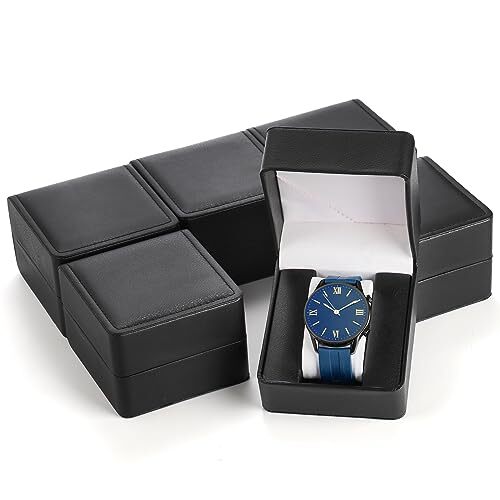 6 Pack PU Leather Watch Gift Box, Single Watch Storage Case with ...