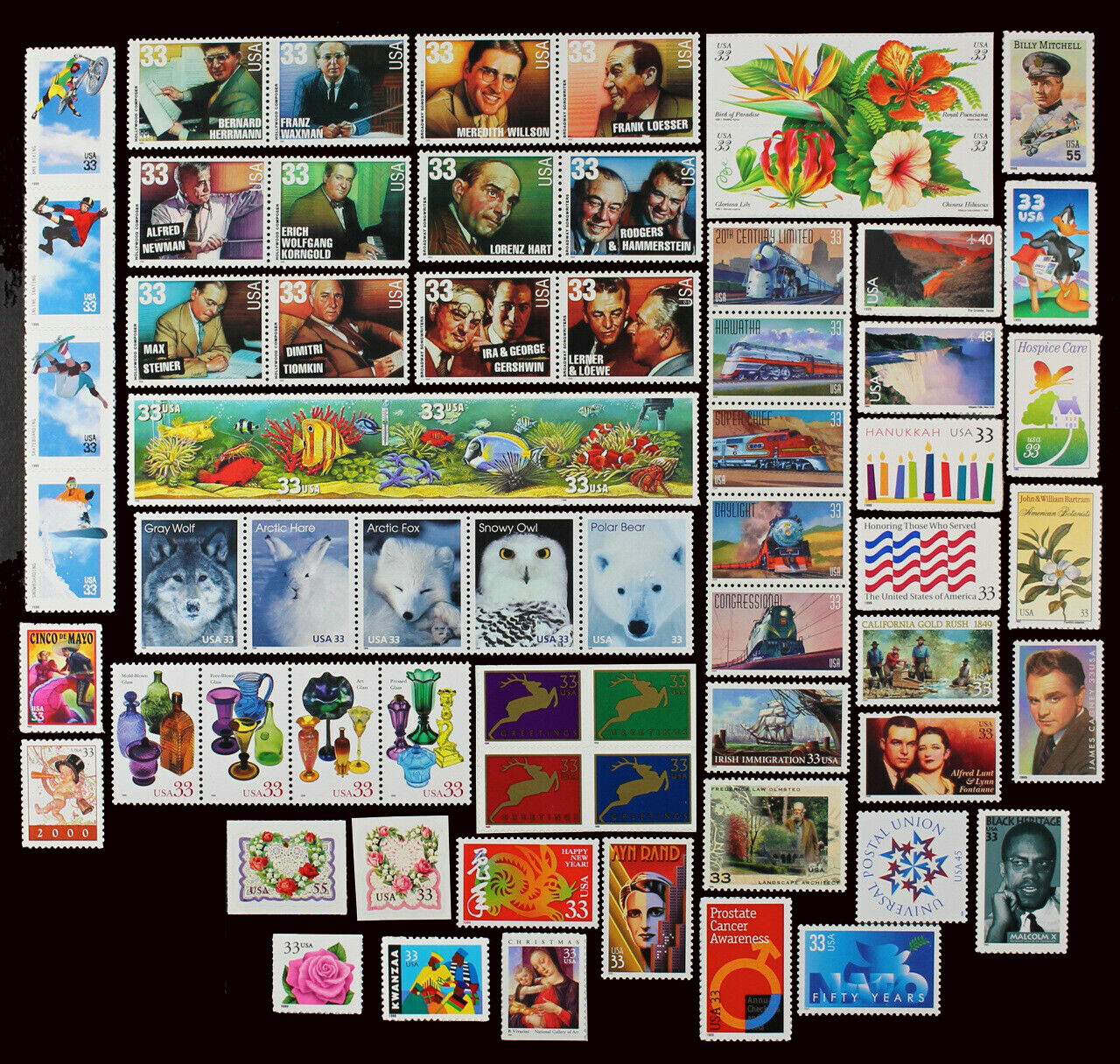 1999 U.S. Commemorative Year Set with 68 diff. stamps including ...