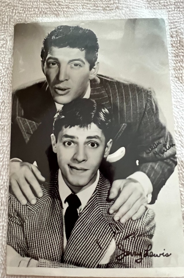 Jerry Lewis & Dean Martin Signed Vintage Photo Rare 40's-50's Postcard ...
