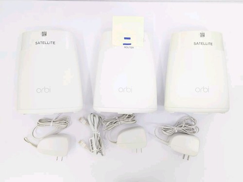 2x Netgear Orbi Mini RBS40 Satellite & 1x Orbi Mini Router RBR40 Wi-Fi ...