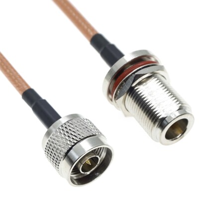 RG400 N Male To N Female Bulkhead lot Double Shield Jumper 50ohm Coax ...