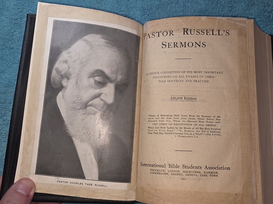 1917 Pastor Russell Sermon, Edition 100,000, C.T.Russell, Watchtower ...